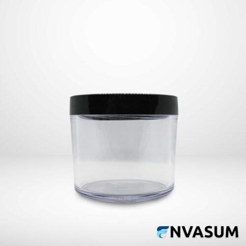 Tarrode acrílico 4oz con tapa negra - Envasum